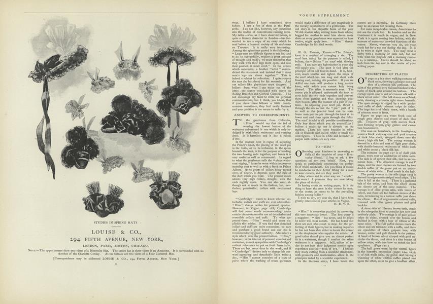 Description of Plates | Vogue | MARCH 25, 1893