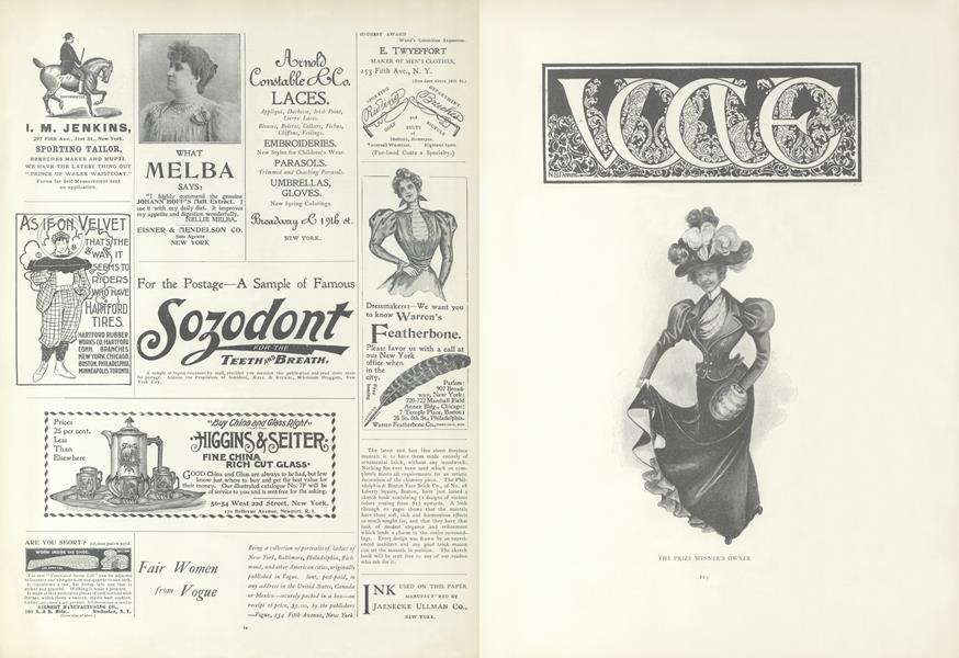 The Prize Winner's Owner | Vogue | FEBRUARY 25, 1897