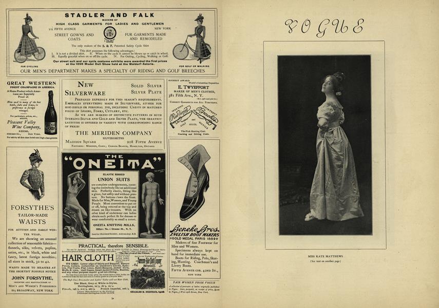 Miss Kate Matthews | Vogue | OCTOBER 20, 1898