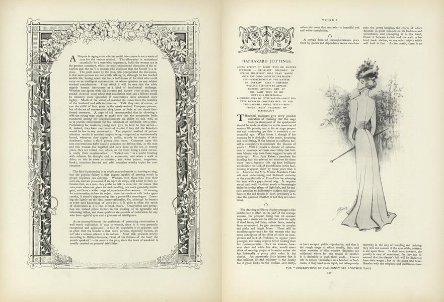 Conversation a Neglected Art | Vogue | APRIL 13, 1899