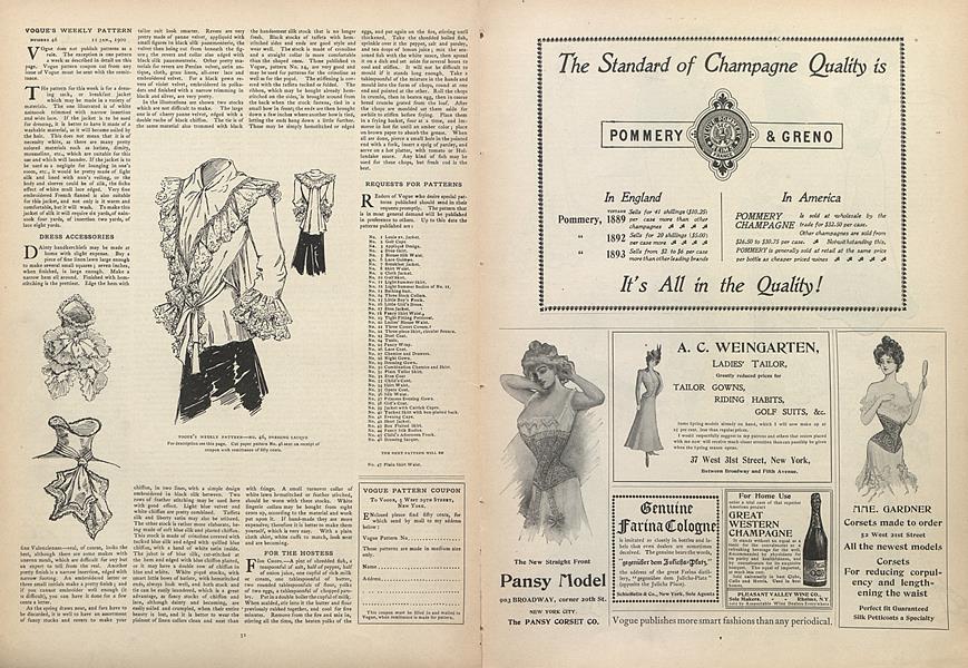 Requests for Patterns | Vogue | JANUARY 11, 1900