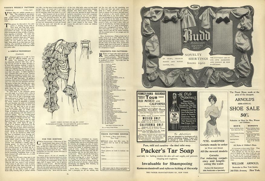 Requests for Patterns | Vogue | FEBRUARY 1, 1900