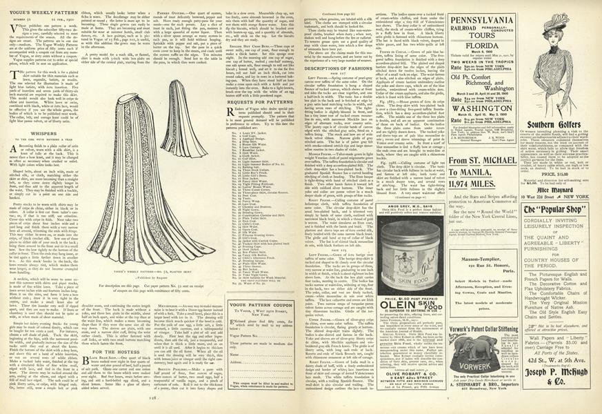 Requests for Patterns | Vogue | FEBRUARY 22, 1900