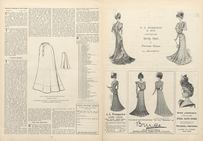 Requests for Patterns | Vogue | April 5, 1900