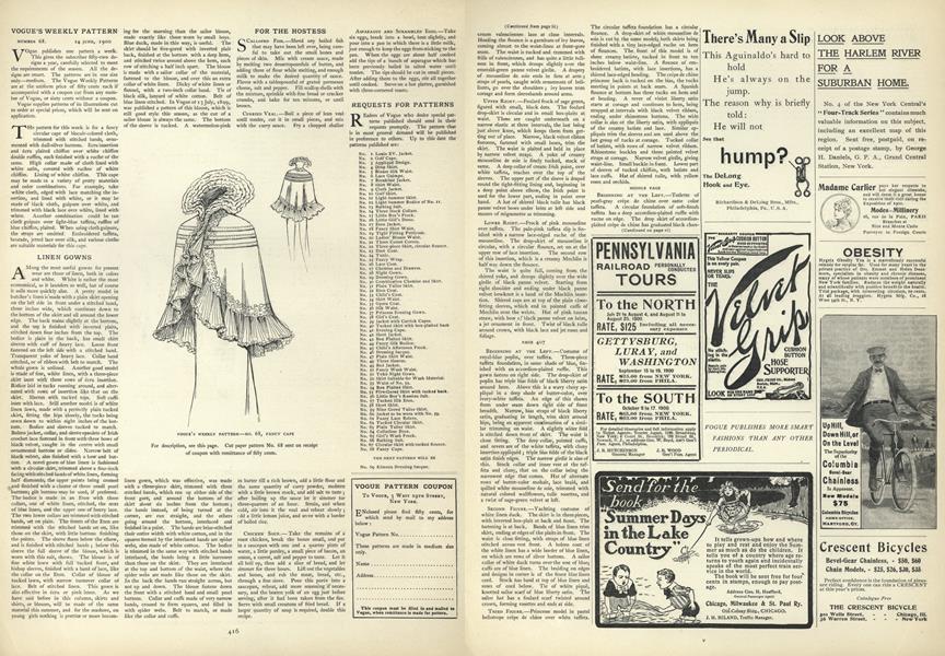 Vogue's Weekly Pattern | Vogue | JUNE 14, 1900