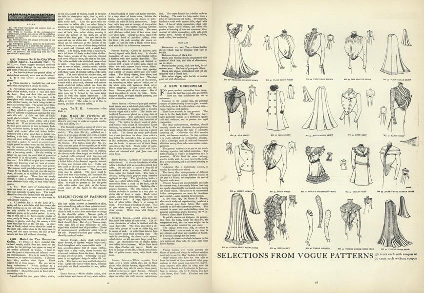 Selections from Vogue Patterns | Vogue | JUNE 14, 1900