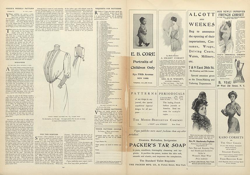 Requests for Patterns | Vogue | October 11, 1900