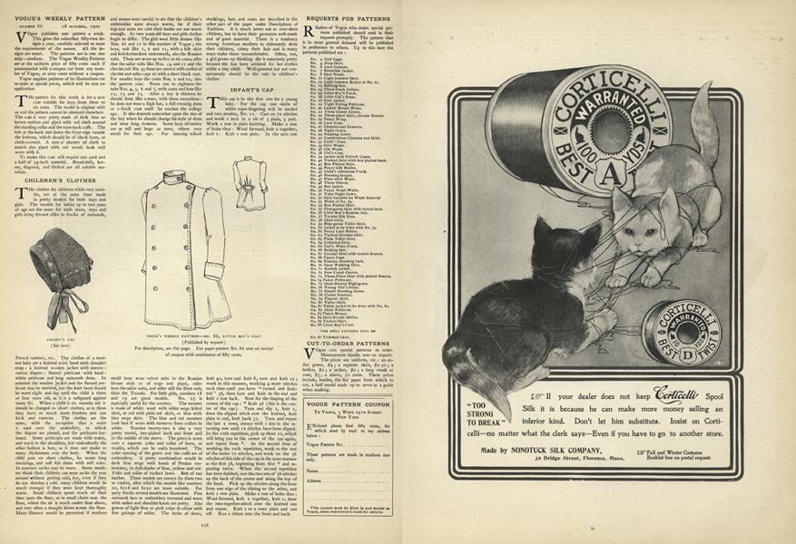 Requests for Patterns | Vogue | OCTOBER 18, 1900