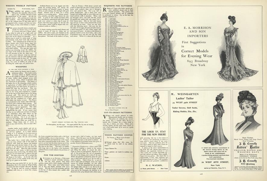 Requests for Patterns | Vogue | NOVEMBER 8, 1900