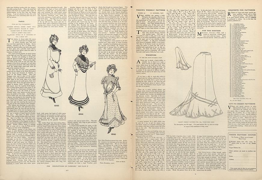 Requests for Patterns | Vogue | December 20, 1900