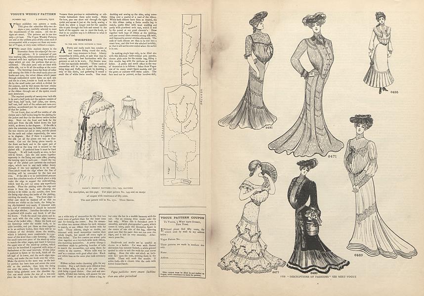 Vogue's Weekly Pattern | Vogue | January 2, 1902