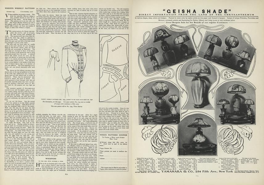 Vogue's Weekly Pattern | Vogue | November 6, 1902