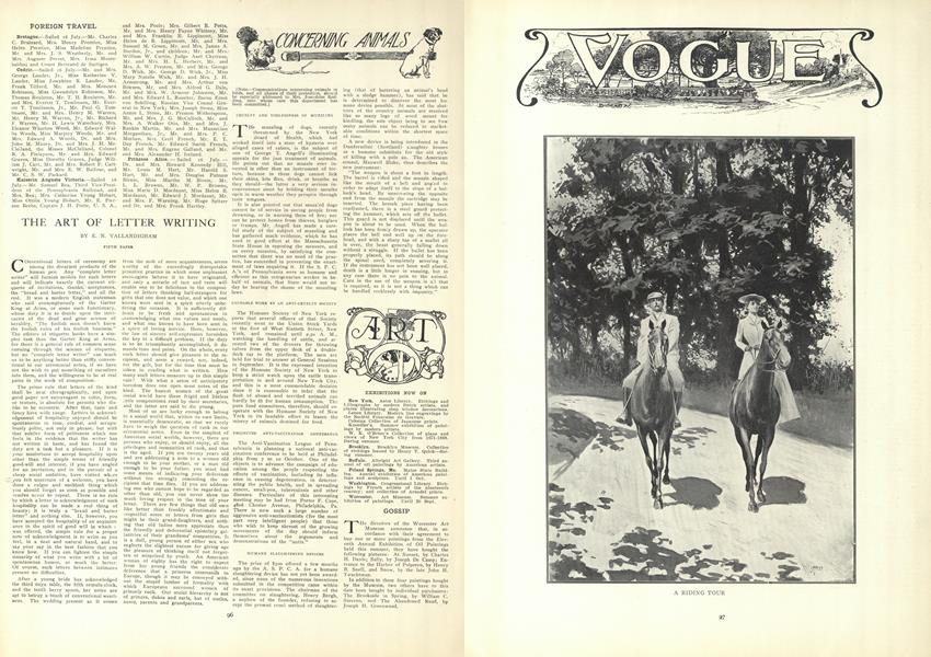 The Art of Letter Writing | Vogue | JULY 23, 1908