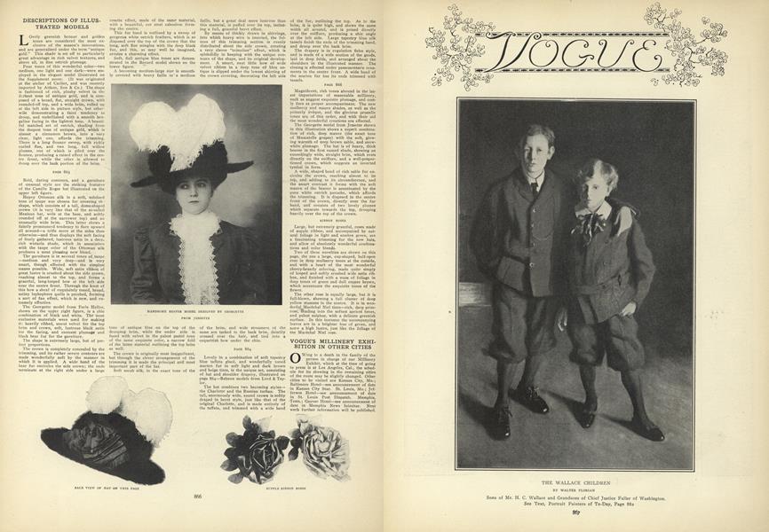Descriptions of Illustrated Models | Vogue | November 26, 1908