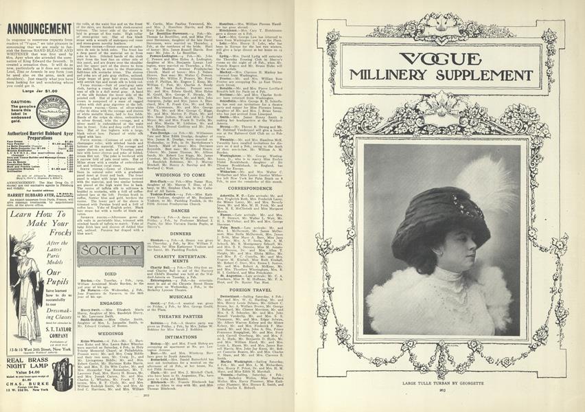 Society | Vogue | FEBRUARY 11, 1909