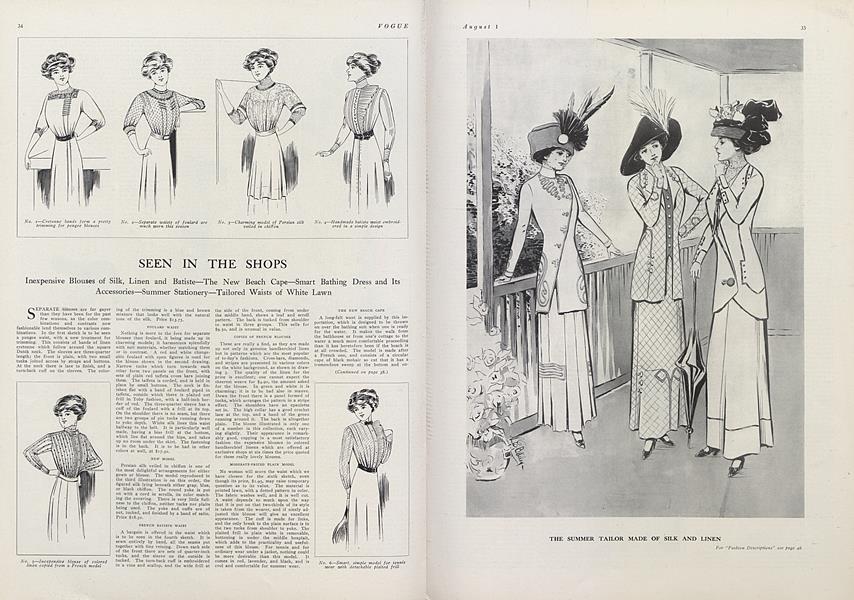Seen in the Shops | Vogue | AUGUST 1, 1910