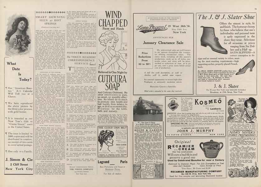 The Vogue Readers' Correspondence Service | Vogue | JANUARY 1, 1911