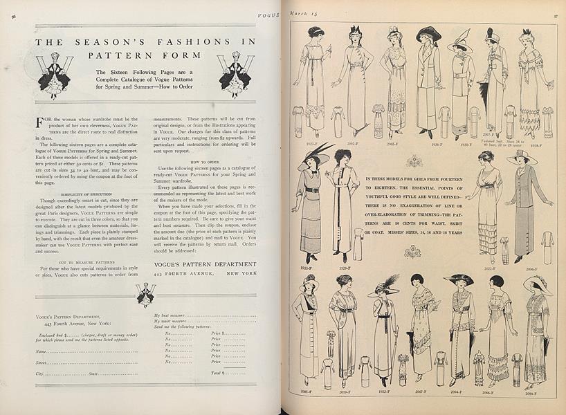 Sixteen Pages of Vogue Patterns for Spring and Summer | Vogue | March ...