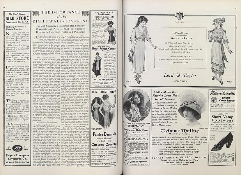 The Importance of the Right Wall-Covering | Vogue | March 15, 1912