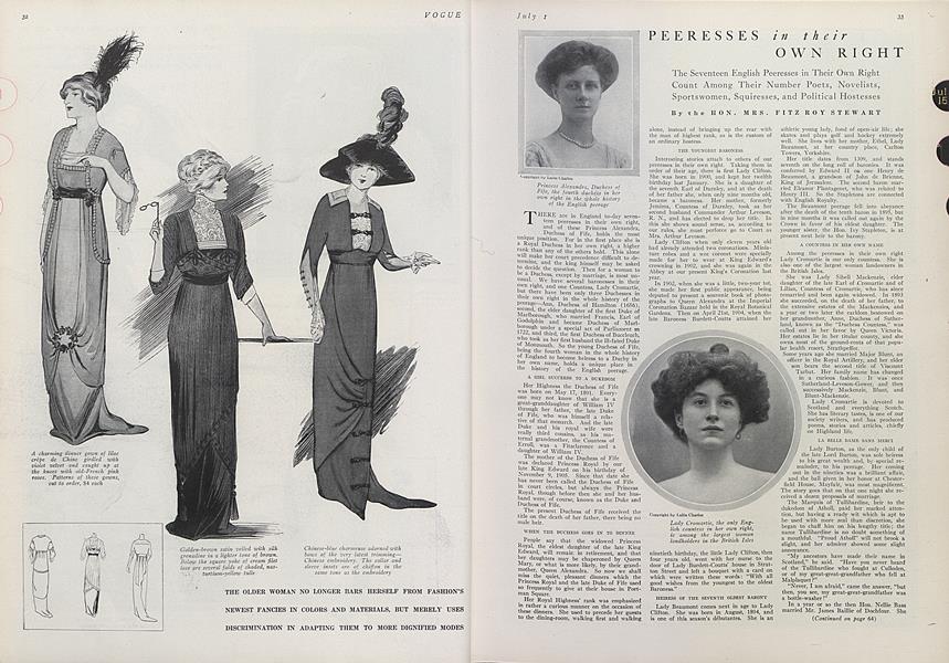 Peeresses in Their Own Right | Vogue | July 1, 1912