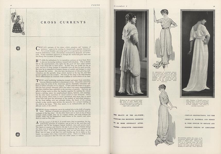 Cross Currents | Vogue | November 1, 1912