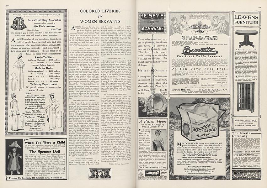 Colored Liveries for Women Servants | Vogue | November 1, 1912
