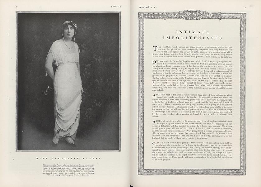 Miss Geraldine Farrar | Vogue | November 15, 1913