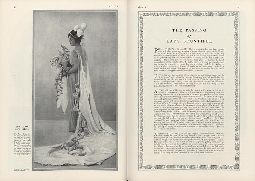 The Passing of Lady Bountiful | Vogue | May 15, 1914