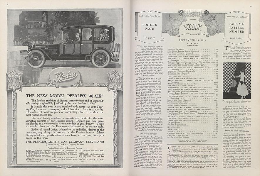 Editor's Note | Vogue | September 15, 1914