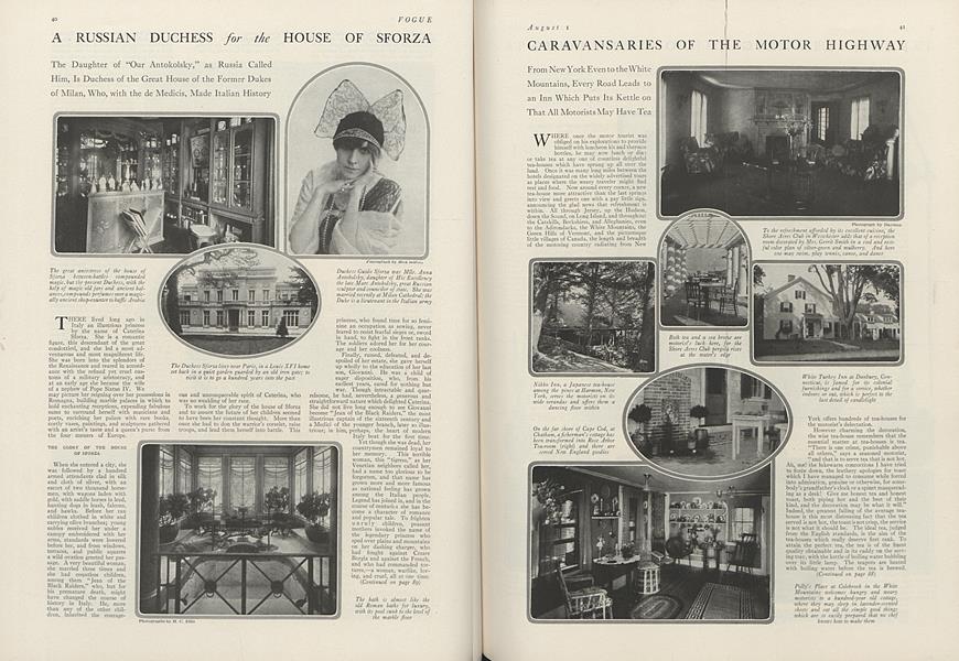 A Russian Duchess for the House of Sforza | Vogue | August 1, 1916