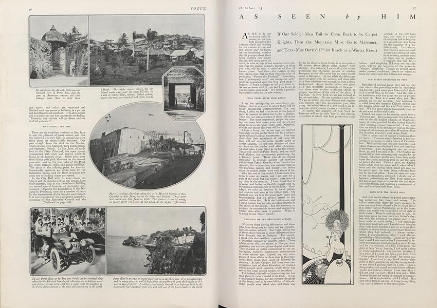 As Seen by Him: If Our Soldier Men Fail to Come Back to be Carpet ...