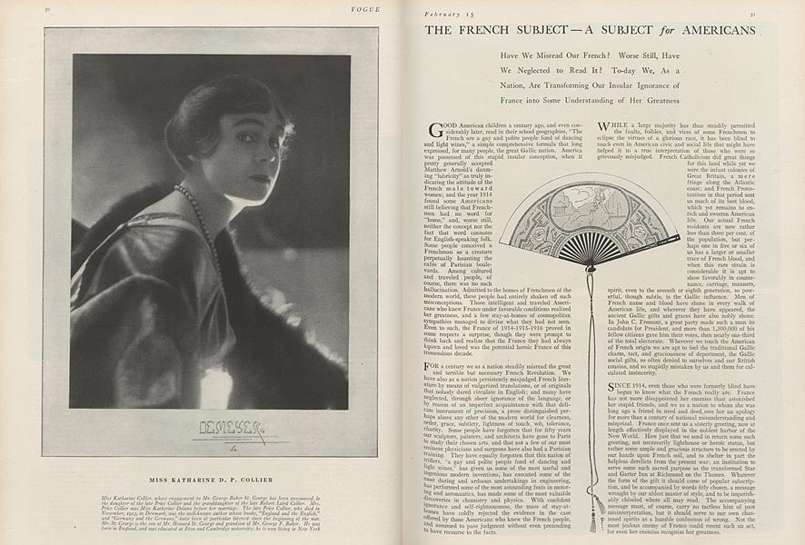The French Subject—A Subject for Americans | Vogue | February 15, 1917