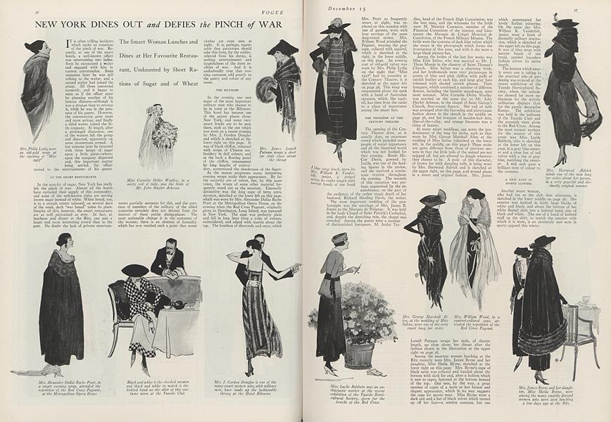 New York Dines Out and Defies the Pinch of War | Vogue | December 15, 1917
