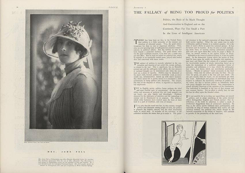 The Fallacy of Being Too Proud for Politics | Vogue | January 1, 1918