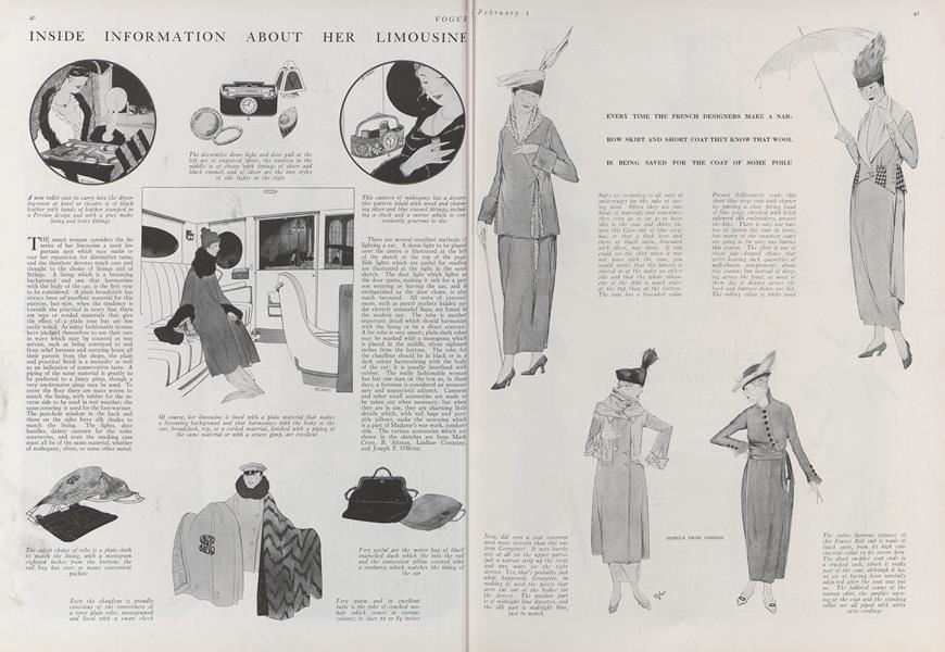 Inside Information about Her Limousine | Vogue | February 1, 1918