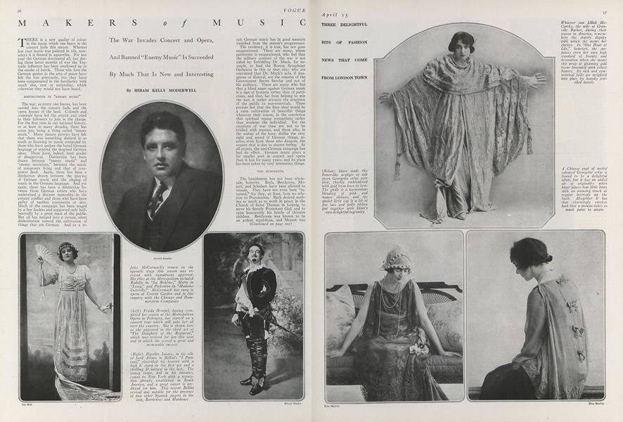 Makers of Music | Vogue | April 15, 1918