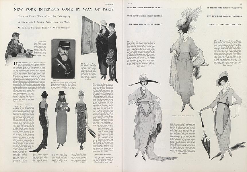 New York Interests Come by Way of Paris | Vogue | May 1, 1918