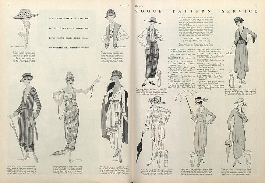Chanel Makes Three Charming Costumes | Vogue | May 1, 1918