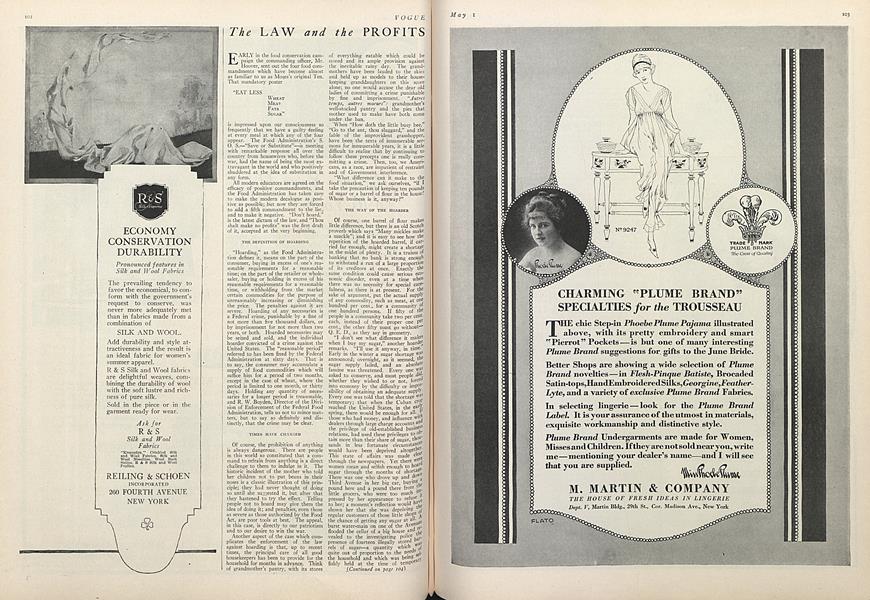 The Law and the Profits | Vogue | May 1, 1918