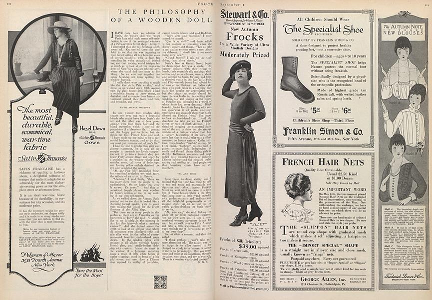 The Philosophy of a Wooden Doll | Vogue | Sept. 1, 1918