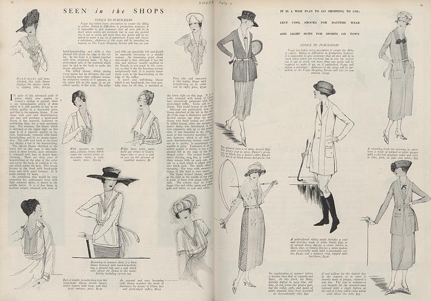 Seen in the Shops | Vogue | July 1, 1920
