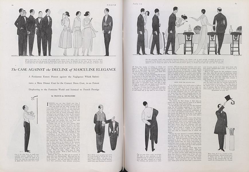 The Case Against the Decline of Masculine Elegance | Vogue | July 15, 1922