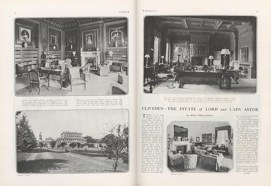 Cliveden—The Estate of Lord and Lady Astor | Vogue | February 1, 1923