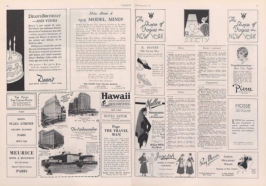 Society | Vogue | February 15, 1925