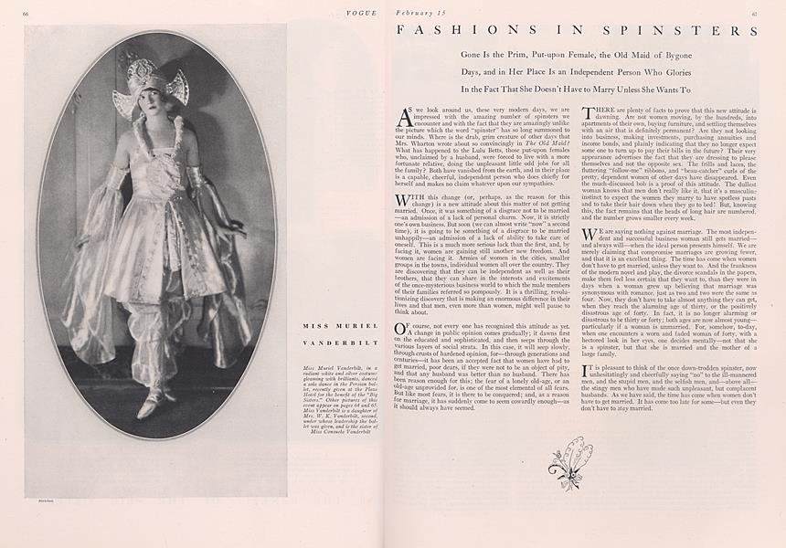 Fashions in Spinsters | Vogue | February 15, 1925