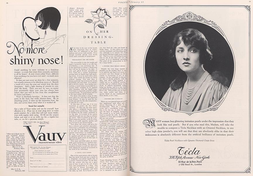 On Her Dressing-Table | Vogue | February 15, 1925