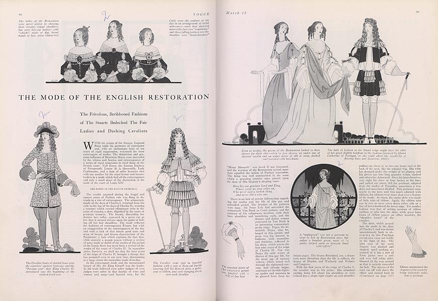 The Mode of the English Restoration | Vogue | March 15, 1925
