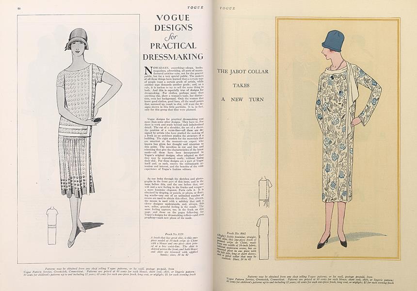 Designs for Practical Dressmaking | Vogue | May 1, 1925