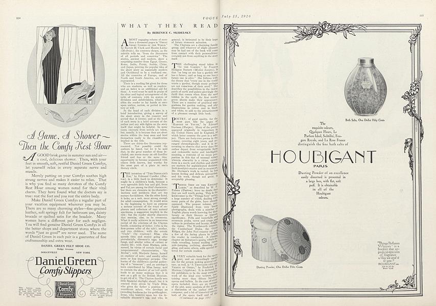 What They Read | Vogue | JULY 15, 1926