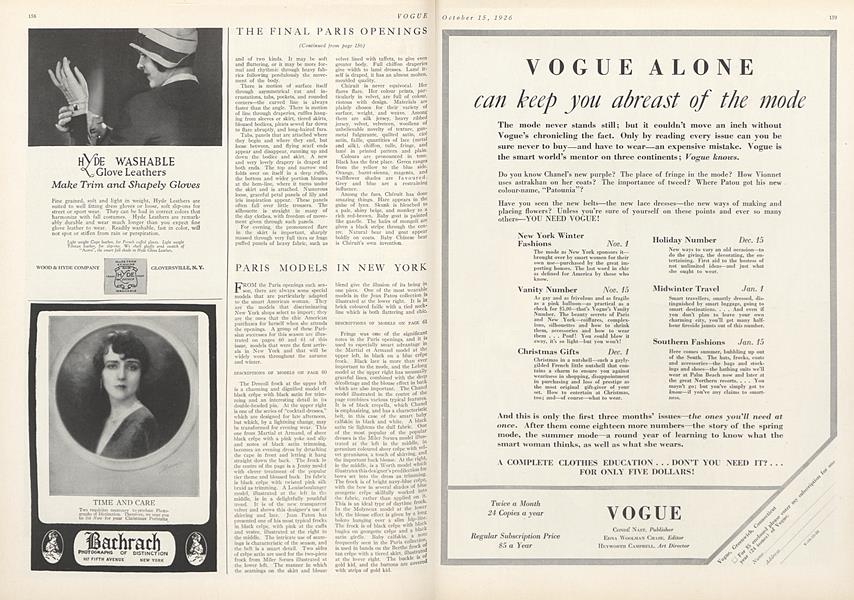 Paris Models in New York | Vogue | OCTOBER 15, 1926